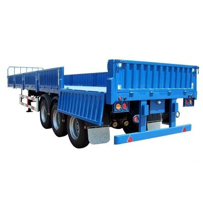 China CIMC 40FT 3 Axle tare weight 8.5t 12.4*2.48m payload 45T heavy duty mechanical suspension 13pc leaf spring Wall Side SemiTrailer for sale