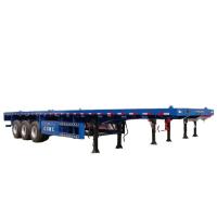China China CIMC tri axis tow for heavy duty 20 or 40 feet equipment air suspension van cargo transporter tank semi flatbed trailer for sale