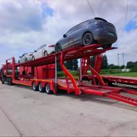 China Cimc High Quality Stainless Steel 2/3 Axle Heavy Duty Trailer Truck 8-9 Land Road Car Transportation Semi Trailers For Sale for sale