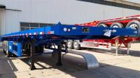 China China CIMC tri axis tow for heavy duty 20 or 40 feet equipment air suspension van cargo transporter tank semi flatbed trailer for sale