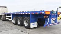 China China CIMC tri axis tow for heavy duty 20 or 40 feet equipment air suspension van cargo transporter tank semi flatbed trailer for sale