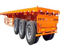 China China CIMC professional factory sale heavy duty with 2/3/4 axle truck low loader low bed flatbed semi trailer for sale