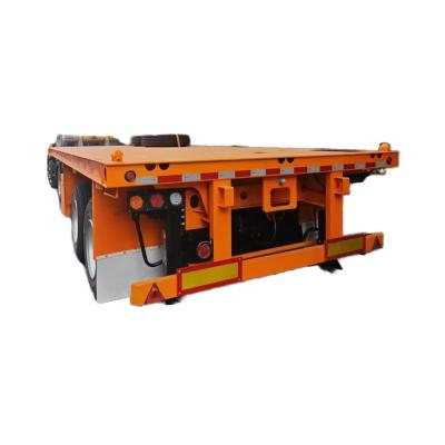 China CIMC New 1-Axle Flatbed Skeleton Semi-Trailer Steel Container Truck with Wabco Brake System for sale