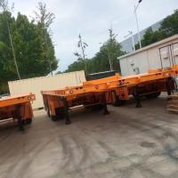 China CIMC New 1-Axle Flatbed Skeleton Semi-Trailer Steel Container Truck with Wabco Brake System for sale