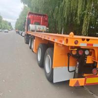 China CIMC New 2-Axle Flatbed Skeleton Semi-Trailer Steel Container Truck with Wabco Brake System for sale
