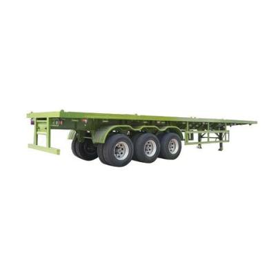 China CIMC New 3-Axle Flatbed Skeleton Semi-Trailer Steel Container Truck with Wabco Brake System for sale