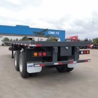 China Wholesale Customizable 100 Ton Flatbed Semi-Trailer New Condition 3-Axle Transport Container Wabco Brake System Steel Material for sale
