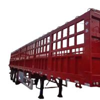 China CIMC 3 axles 40 -100 ton factory sale cheaper bulk Cargo transport utility stake animal fence sidewall truck fence semi trailer for sale