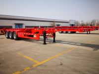 China High Quality 4-Axle Flatbed Shipping Container Semi Trailer with Nice Twistlocks Utility Steel Truck Trailers for sale