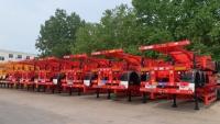 China High Quality 4-Axle Flatbed Shipping Container Semi Trailer with Nice Twistlocks Utility Steel Truck Trailers for sale