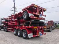 China High Quality 4-Axle Flatbed Shipping Container Semi Trailer with Nice Twistlocks Utility Steel Truck Trailers for sale