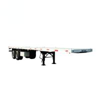 China 2 Axle 20ft 40ft Semi Trailer Shipping Container Twistlocks Flatbed Design Carbon Steel 12R22.5 Truck Trailers for sale
