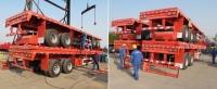 China CIMC New 3-Axle Flatbed Skeleton Semi-Trailer Steel Container Truck with Wabco Brake System for sale