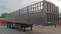 China CIMC iron material 3 axles 40-80 Tons Capacity Stake Type Heavy cargo van type High Fence Warehouse Semi truck trailer for sale