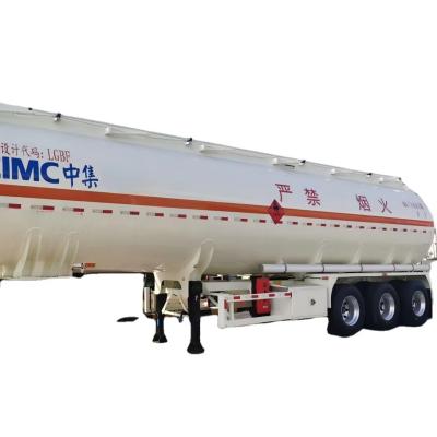 China CIMC 3 axles Capacity 42 m³ Stainless Steel 304 Single compartment Vacuum 12R22.5 18PR 12 tires 28T landing gear Liquid Tanker for sale