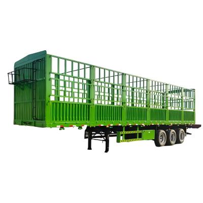 China CIMC Factory Direct Fence Truck 3 Axle 40 Feet Sidewall Multi-Purpose Semi-Trailer Fence-Type Cargo Bulk Trailer for sale