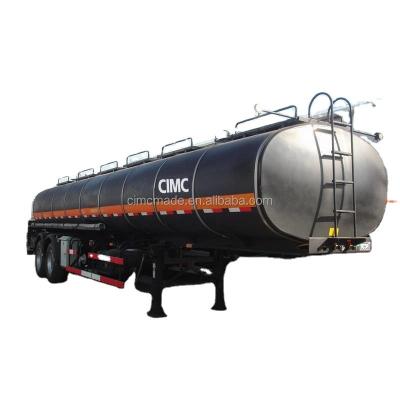 China The latest process design of CIMC is a three-axis liquid medium semi-trailer made of high-strength steel. for sale