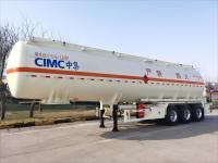 China The latest process design of CIMC is a three-axis liquid medium semi-trailer made of high-strength steel. for sale
