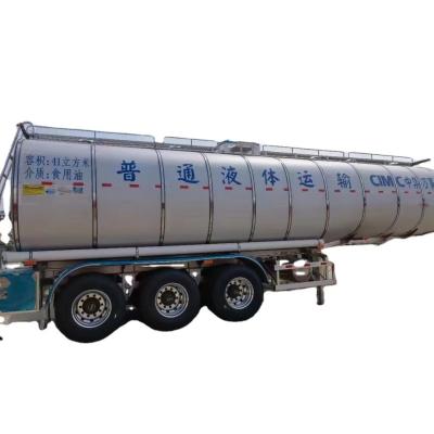China CIMC 3 axles 41cbms iron and stainless steel Ordinary liquid tank edible cooking oil semi trailer tanker for sale