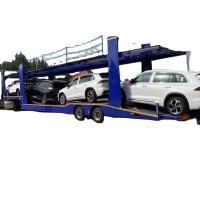 China CIMC Factory Direct Stainless Steel 2/3 Axle  8-9 Land Road Car Trailer Semi Utility Flatbed Carrier Trailer for sale