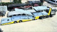 China CIMC Factory Direct Stainless Steel 2/3 Axle  8-9 Land Road Car Trailer Semi Utility Flatbed Carrier Trailer for sale