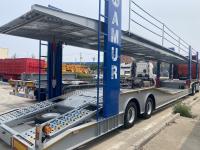 China CIMC Factory Direct Stainless Steel 2/3 Axle  8-9 Land Road Car Trailer Semi Utility Flatbed Carrier Trailer for sale