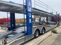 China CIMC Factory Direct Stainless Steel 2/3 Axle  8-9 Land Road Car Trailer Semi Utility Flatbed Carrier Trailer for sale