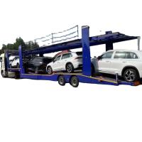 China CIMC 2/3 Axle Stainless Steel 8-9 Land Road Car Trailer Semi Utility Flatbed Carrier Trailer for sale