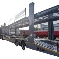 China CIMC 2/3 Axle Stainless Steel 8-9 Land Road Car Trailer Semi Utility Flatbed Carrier Trailer for sale