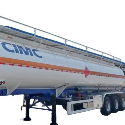 China CIMC 3 Axles 8000L/5500L/7000L/7500L Gasoline and Diesel 4 compartments design 28 KL Steel Fuel hydraulic Tank Trailer for sale
