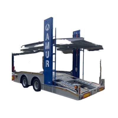 China 2/3 Axle Stainless Steel 6-10 Land Road Car Trailer Semi Utility Flatbed Carrier Trailer for sale