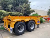 China CIMC 2/3 Axles 12 Units Tires 12400*2480*1560mm Mechanical Suspension 60T Payload Skeleton Semi Trailer for sale