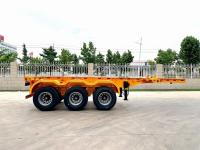 China CIMC 2/3 Axles 12 Units Tires 12400*2480*1560mm Mechanical Suspension 60T Payload Skeleton Semi Trailer for sale