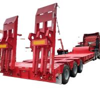 China Heavy-Duty Lowbed Semi Trailer For Transporting Oversized Equipment Machinery And Construction Vehicles Safely for sale