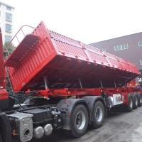 China Efficient Loading And Unloading Cargo Tri-axle Side Tipper Trailer 70 Tons Heavy Loads Dump Trucks for sale