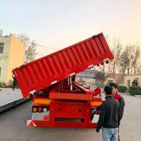 China Efficient Loading And Unloading Cargo Tri-axle Side Tipper Trailer 70 Tons Heavy Loads Dump Trucks for sale
