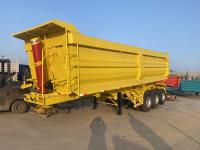 China Spring Suspension And Brake System Low-alloy Steel 3 Axles 42 Square U Shaped Dump Tipper Trailer for sale