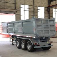 China 3 Axle 60 Ton U-shaped Grey Half Pipe Tipper Trailer Heavy Dump Truck for sale