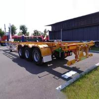 China CIMC 3 Axles 12 Units Tires 12400*2480*1560mm Mechanical Or Air Suspension 60T Payload Skeletal Trailer for sale