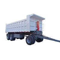 China 3-Axles Payload 30tons Hydraulic Rear Dump Draw Bar Farm Trailer Full Trailer for sale