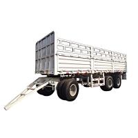 China Iron Mechanical Suspension 40T Payload Tare Weight About 8.5T 4 Axle Drawbar Full Fence Trailer for sale