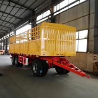 China Iron Mechanical Suspension 40T Payload Tare Weight About 8.5T 4 Axle Drawbar Full Fence Trailer for sale