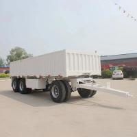 China Iron Mechanical Suspension 40T Payload Tare Weight About 8.5T 4 Axle Drawbar Full Fence Trailer for sale