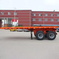 China CIMC High Strength Low Alloy Steel Q345 2 Axles 35T Flatbed Container Transport Semi Truck Trailer for sale