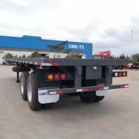 China 10-12.4m Steel Containerized 3 Axles 40-60 Ton Flatbed Semi Trailer for sale