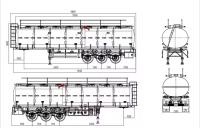 China 3 Axles Steel Petrol Skeleton Gasoline 50000 Liters Fuel Tank Semi Trailer for sale