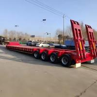 China CIMC Sturdy Steel 3/4/5/6 Axles For Heavy Duty Transportation Lowbed Semi Trailers for sale