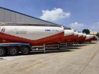 China Carbon Steel 3 Axles 10800*2500*3700mm 40cbm Capacity 40cbm Carry Bulk Cement Ash Powder Tank for sale