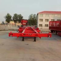China High Strength Low Alloy Steel 3 Axles 60T Payload 12 Units Twist Locks Skeleton Container Trailer for sale