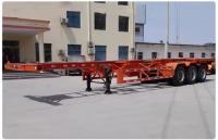 China High Strength Low Alloy Steel 3 Axles 60T Payload 12 Units Twist Locks Skeleton Container Trailer for sale